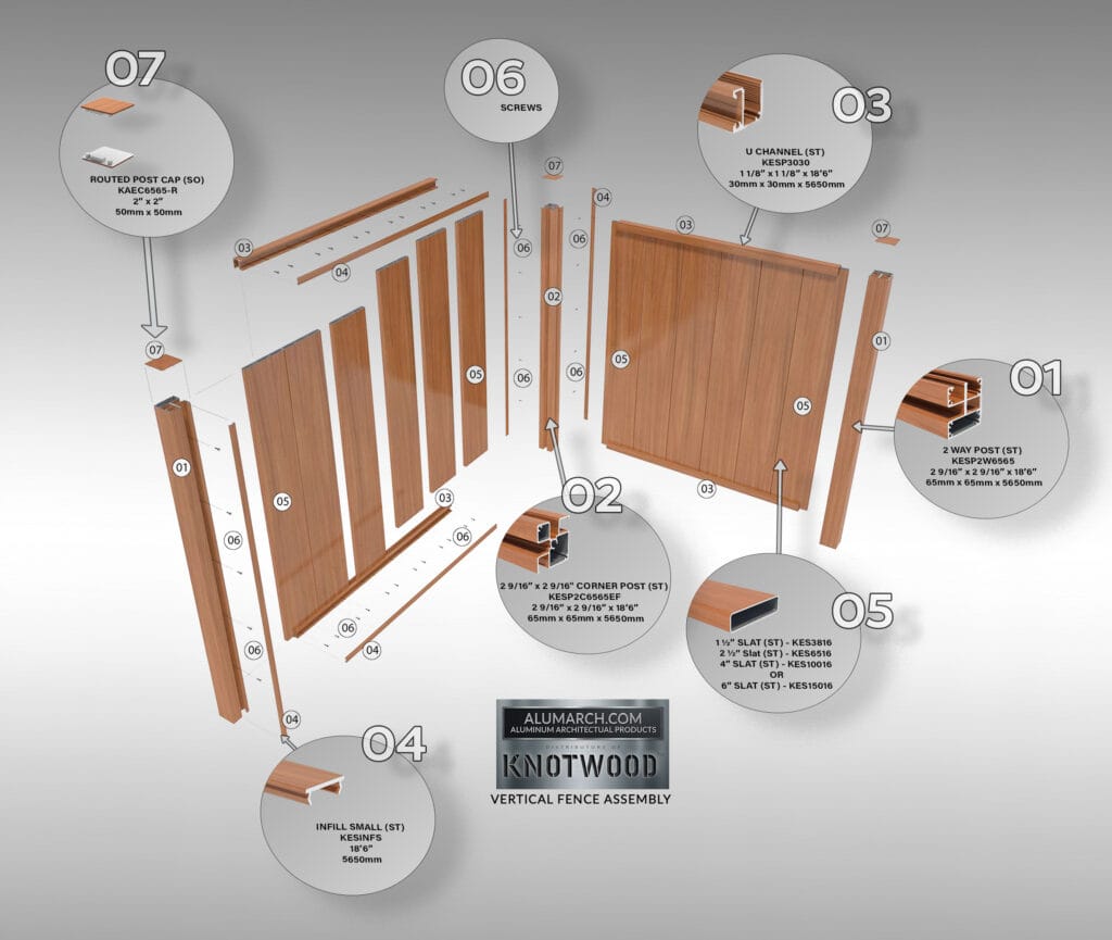 Knotwood Fencing - KNOTWOOD Alumarch Texas - Wood Grain Aluminium