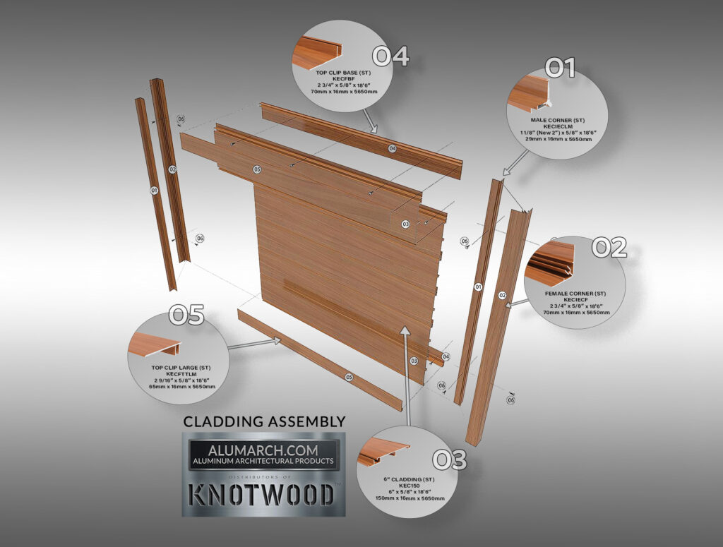Knotwood Cladding Siding - KNOTWOOD Alumarch Texas - Wood Grain Aluminium